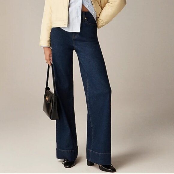 J. Crew | Jeans | J Crew Denim Trouser 996 Semistretch Resin Rinse Wide ...